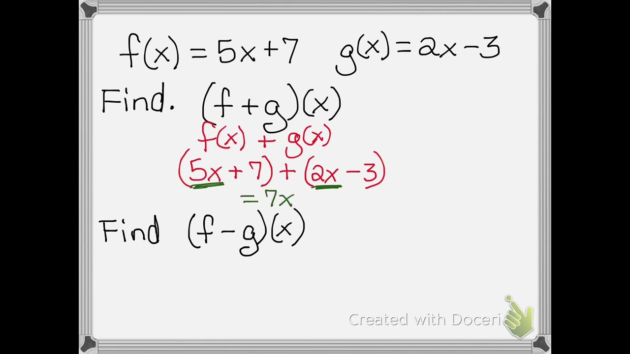 Function Notation with Operations part 1