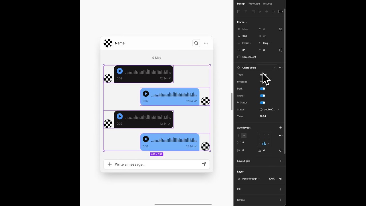 Responsive Chat Component in Figma