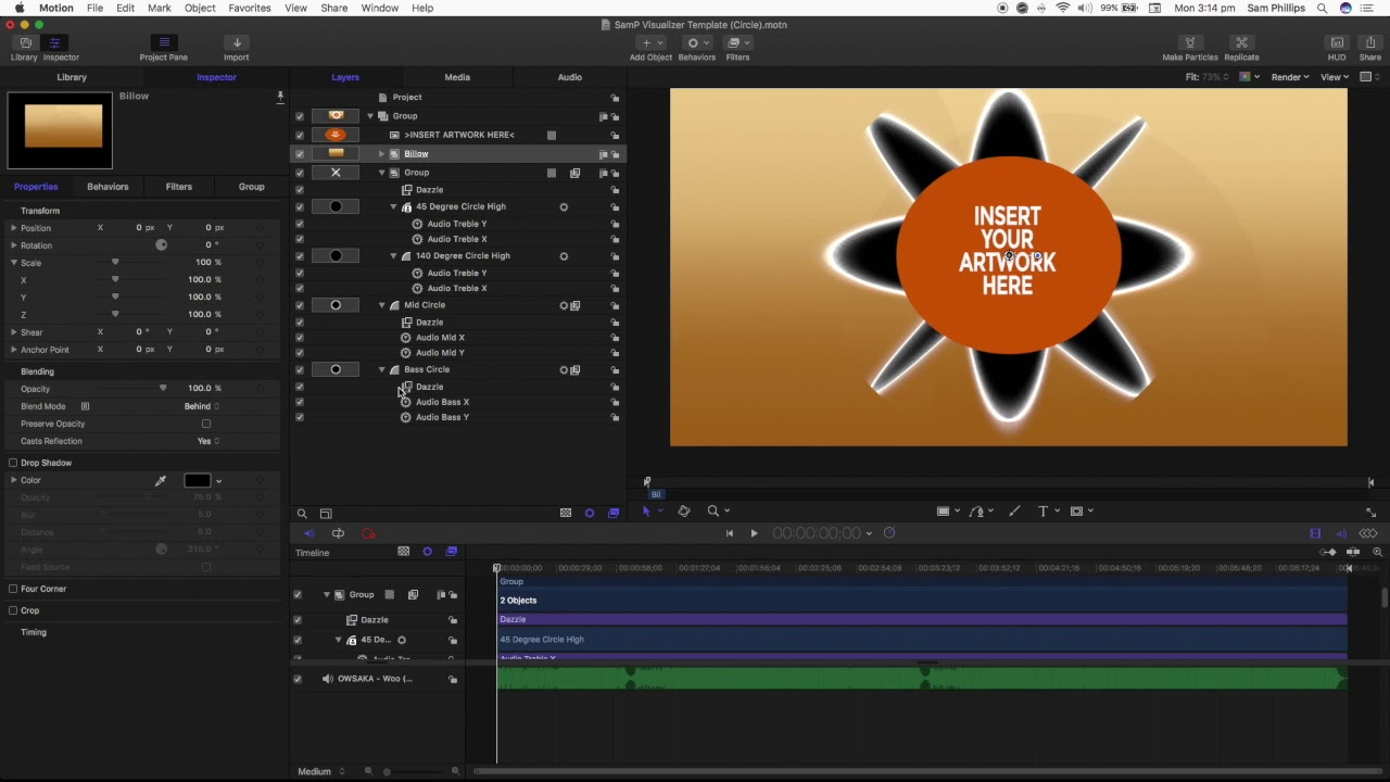 Apple Motion 5 - Tutorial - How To Make A Visualizer Effect [FREE MOTION 5 TEMPLATE DL]