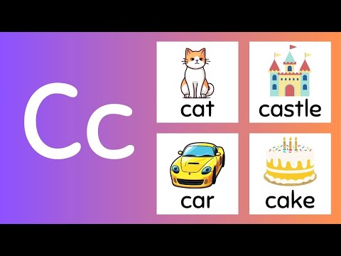 First words that start with the letter C | Alphabet flashcards for toddlers