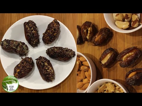 3 ingredient Pre & Post Workout Snack- Stuffed Dates Energy Bites// Easy, Quick & Delicious (2 ways)