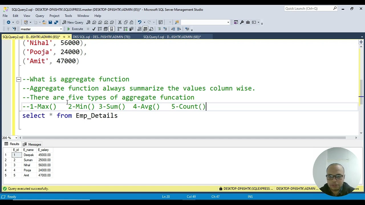 #Aggregate function in SQL Session 9 @CodeWithDKSir