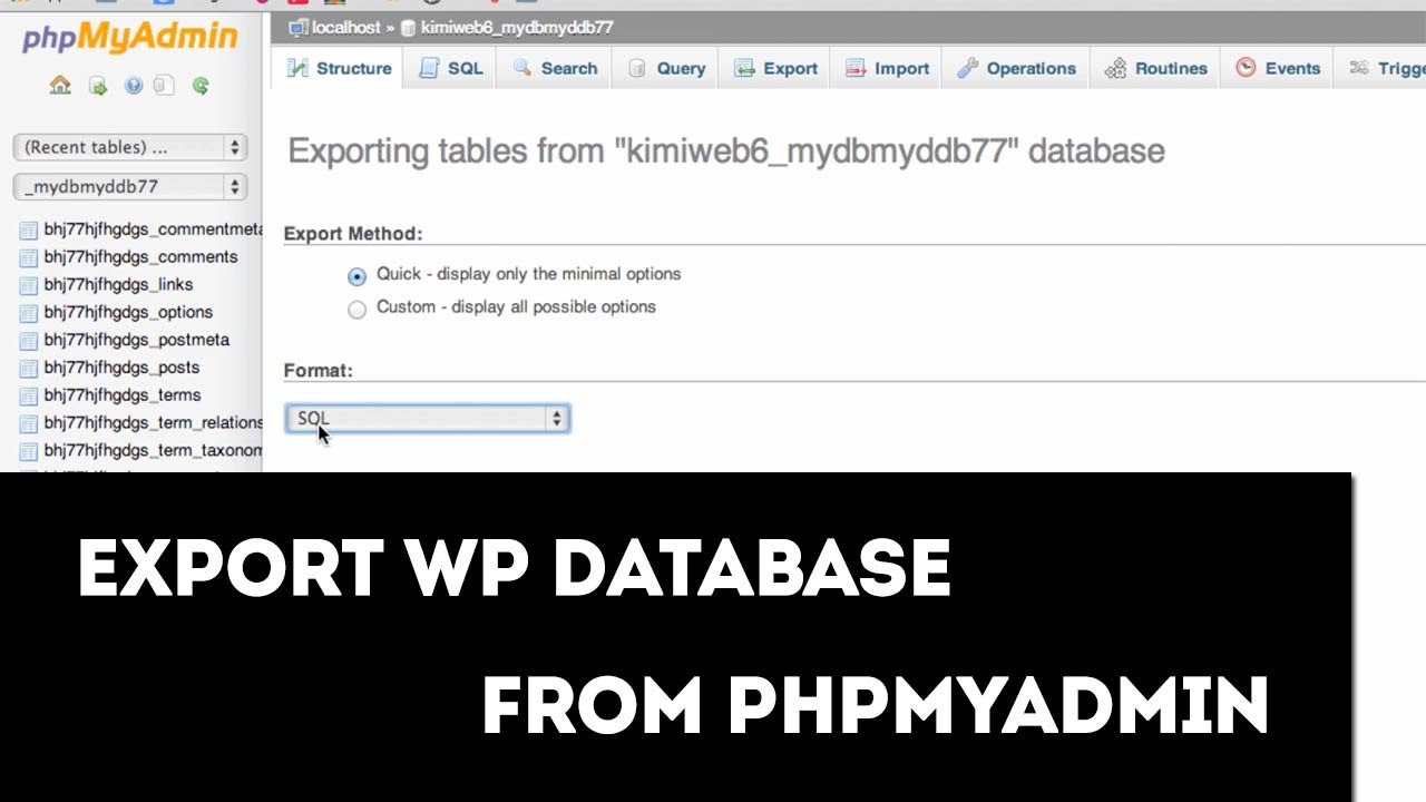How I Export WordPress Database from phpMyAdmin