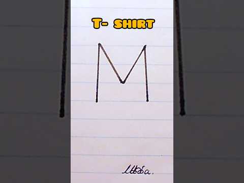 draw a t-shirt by 'M' letter.π #drawing #letterdrawing