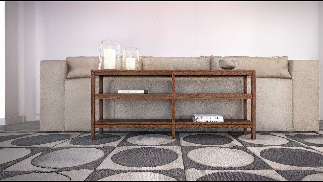 3D Model - 3DsMax/ Corona Render - Nicasio Console Table 60 - Crate and Barrel Living Room Table
