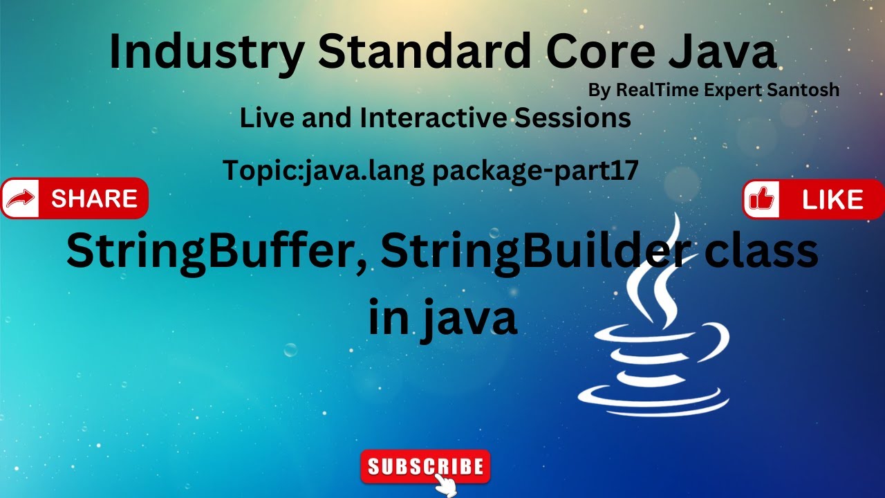 StringBuffer and StringBuilder class in java|Java for beginners 2025|Full Stack Java|Java Training
