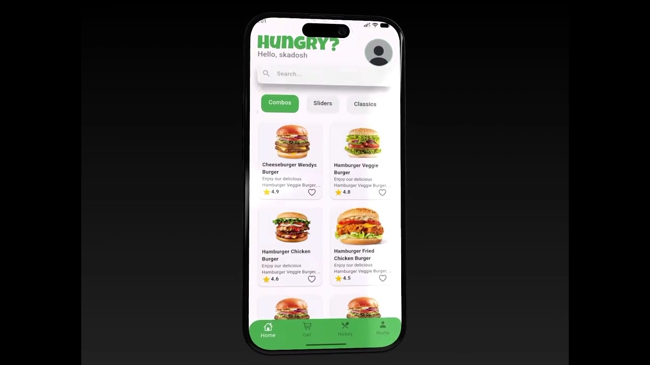 Flutter Food Ordering App | Hungry App UI + API Integration | Full Demo