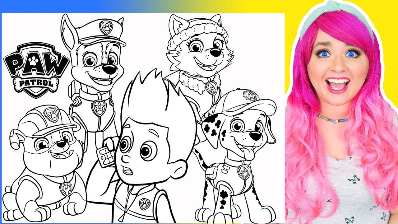 Coloring PAW Patrol Coloring Pages | Chase, Marshall, Rubble, Everest & Ryder Coloring Videos