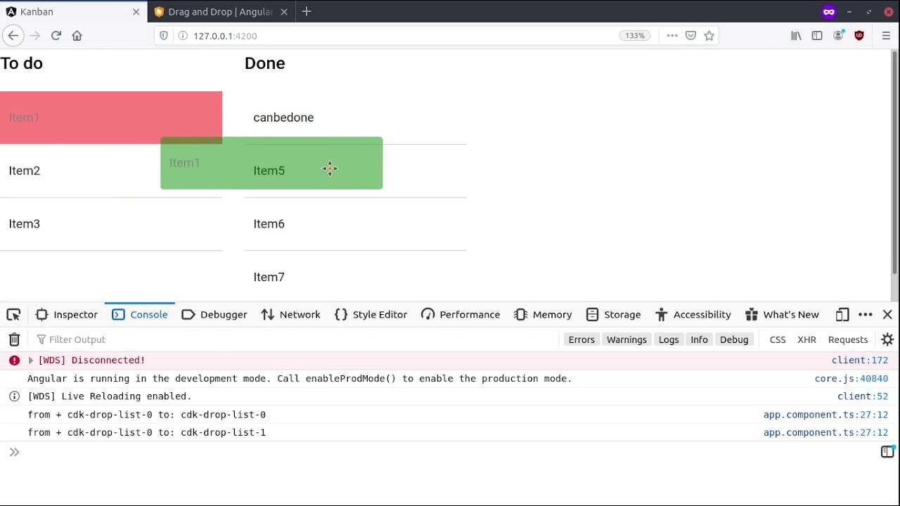 Angular Material - Drag and drop with CDK
