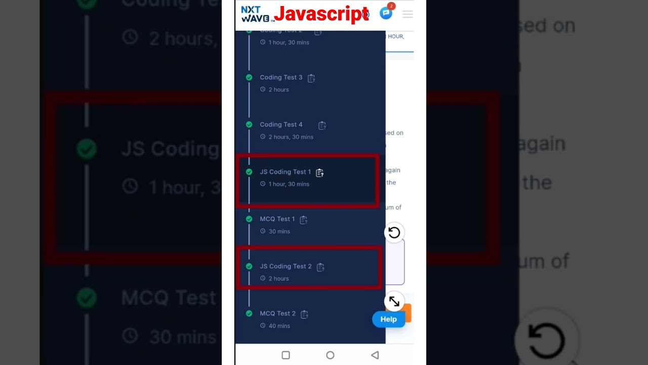 Mock Tests || JS Coding Test -1&2_Answers || Javascript || NxtWave - CCBP 4.0