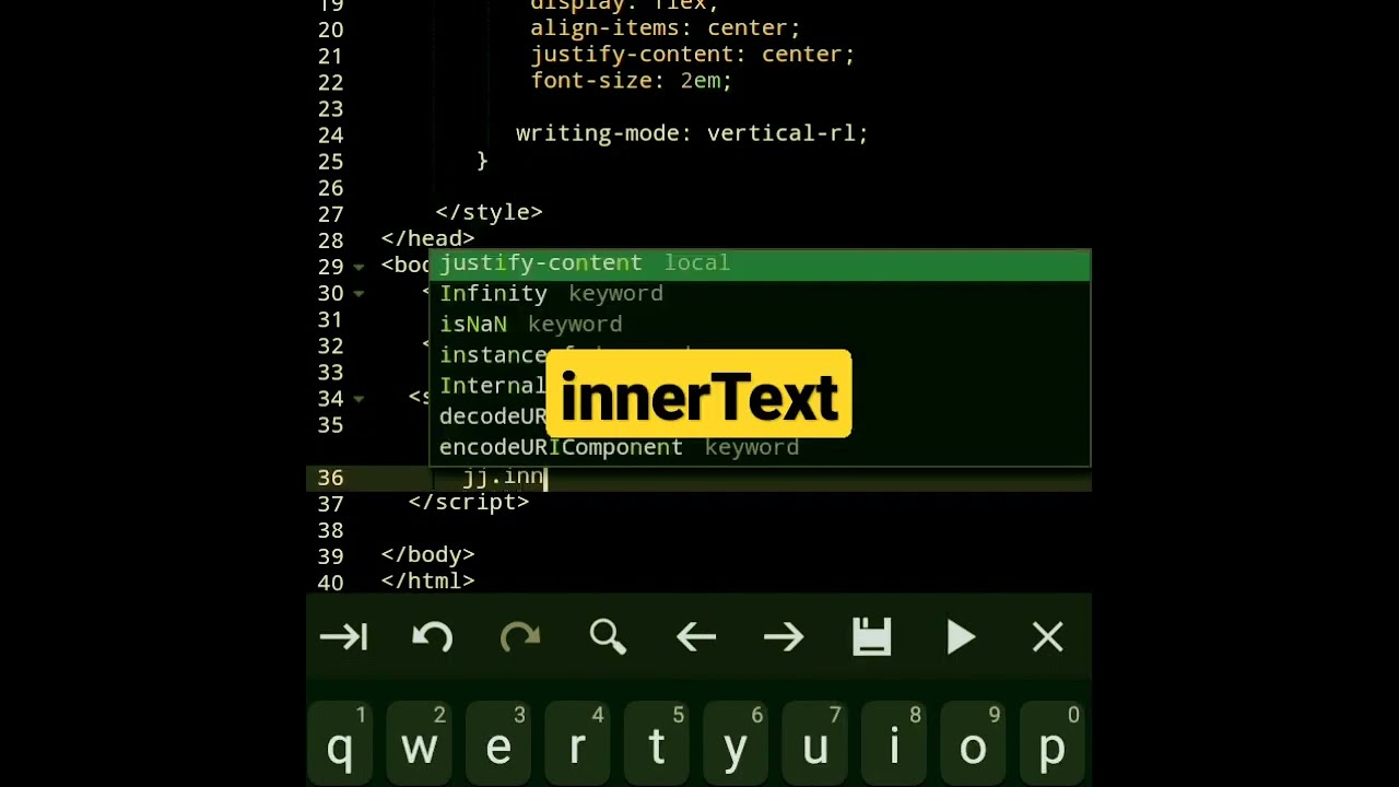 innerText | javascript tutorial #shorts #html #javascript