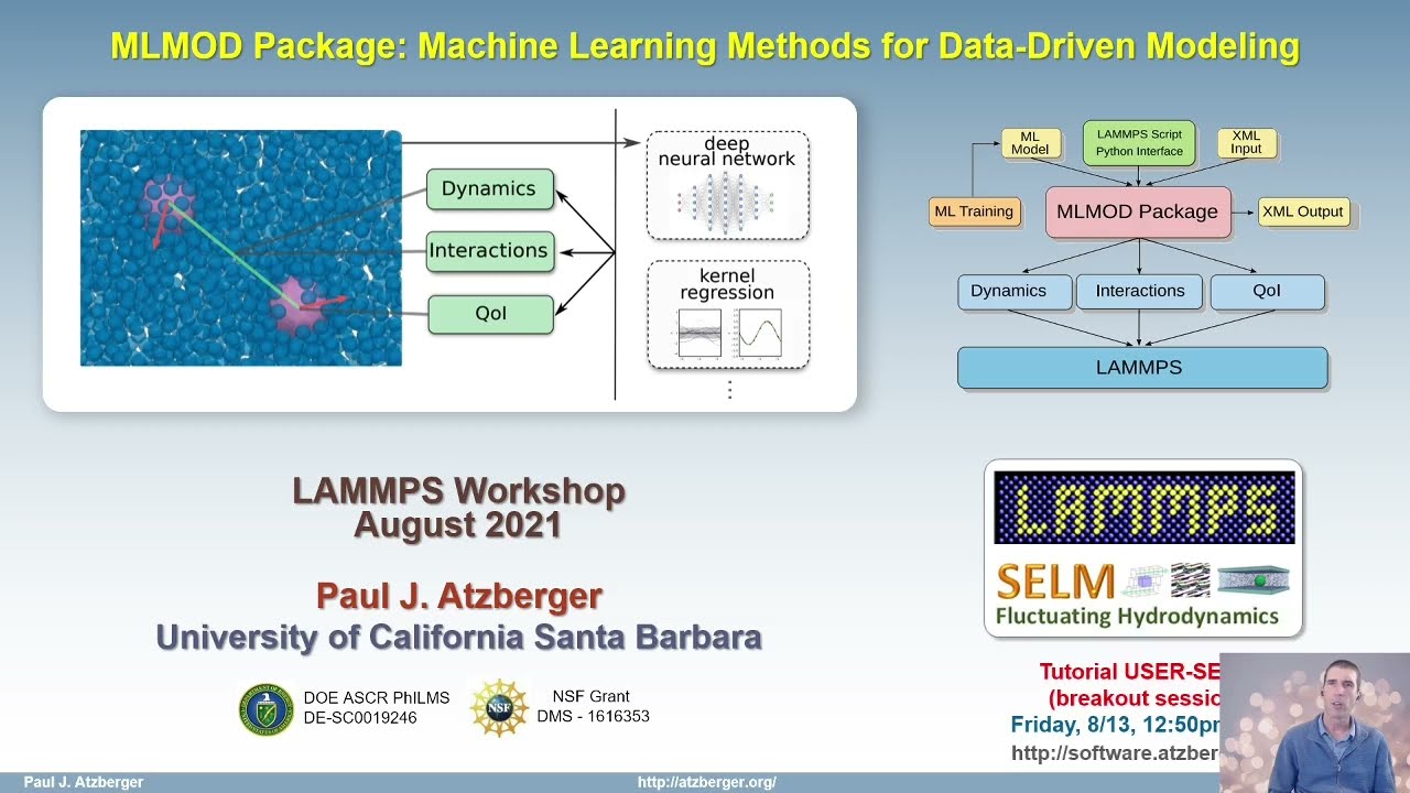 MLMOD Package for Data-Driven Modeling and Simulation in LAMMPS: Brief Overview Talk (Workshop 2021)