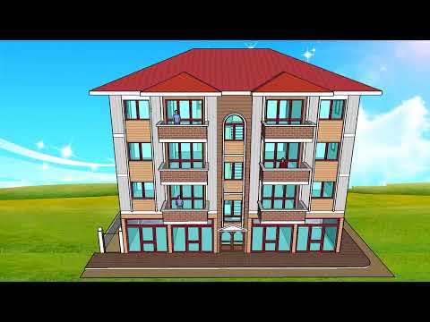 B-575| G+3 Storey residential commercial building | blueprints apartment plan | 7 Shops + 6 Flats
