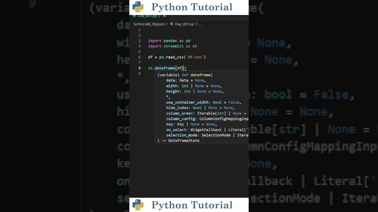 Displaying DataFrames in Streamlit Web App | Python Tutorial