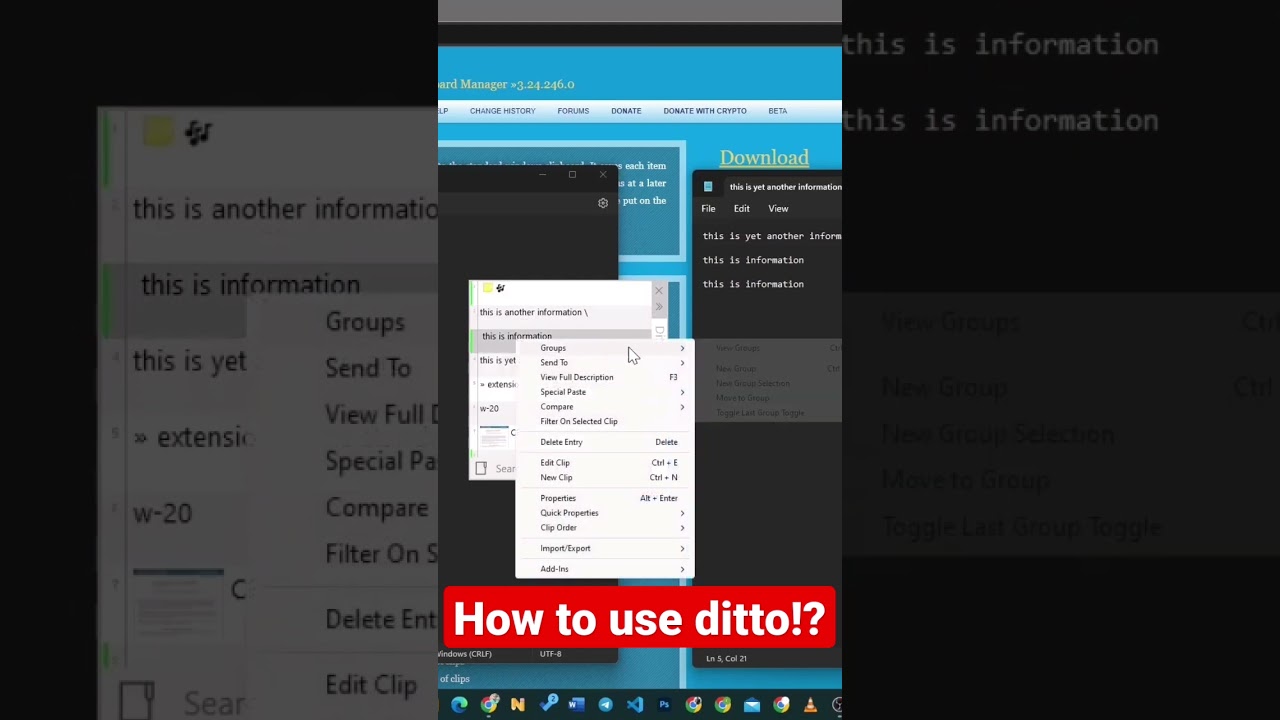 how to use ditto clipboard manager