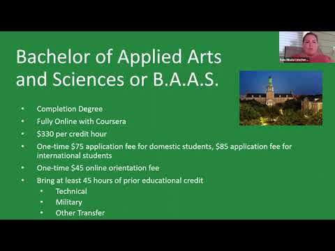 Webinar: Bachelor of Applied Arts and Sciences (B.A.A.S.) Financial Aid & Admissions Overview