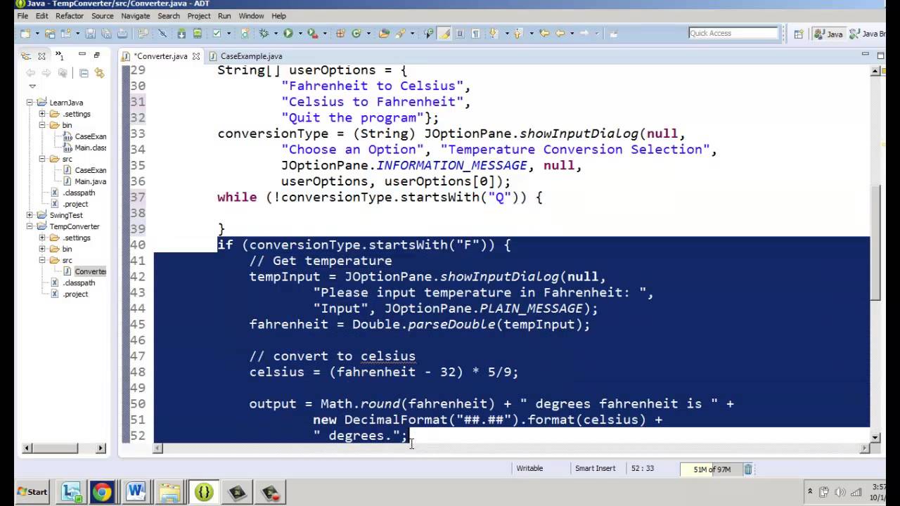Basic Java Temperature Converter Part 5