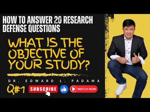 WHAT IS THE OBJECTIVE OF YOUR STUDY?