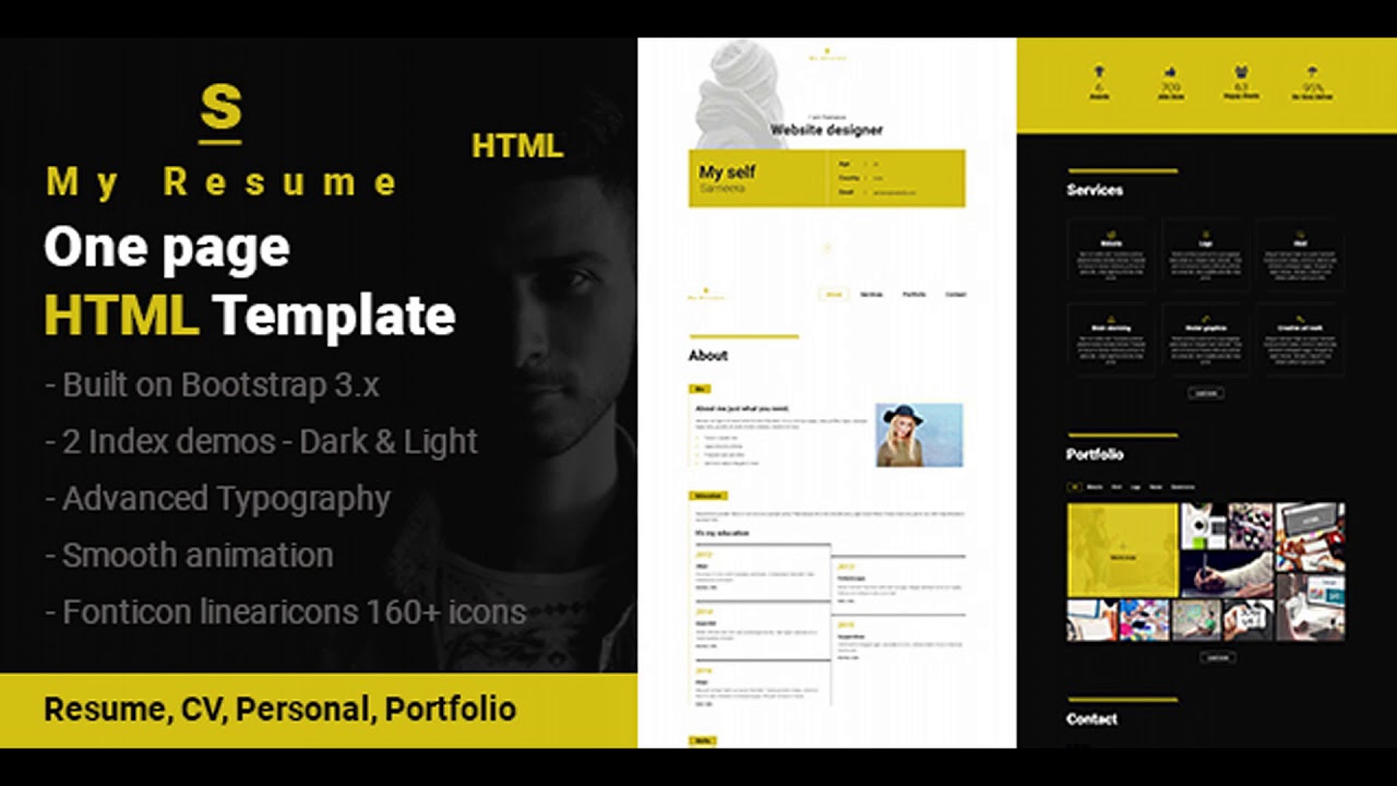 S - Resume, CV, Portfolio One Page HTML Template | Themeforest Website Templates and Themes