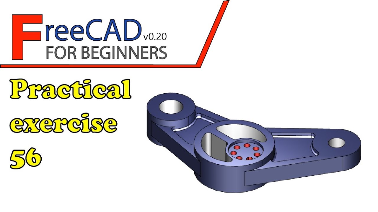 FreeCAD Beginners tutorial: practical exercise 56 - studycadcam model