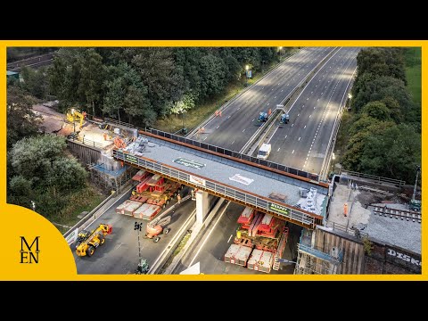 Fascinating new video footage shows true scale of £22m M62 bridge ...