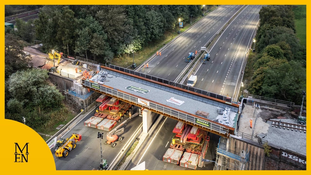 Fascinating new video footage shows true scale of £22m M62 bridge ...