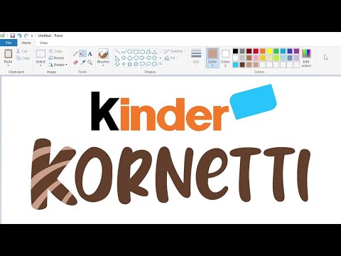 How to draw the Kinder Kornetti logo using MS Paint | How to draw on your computer