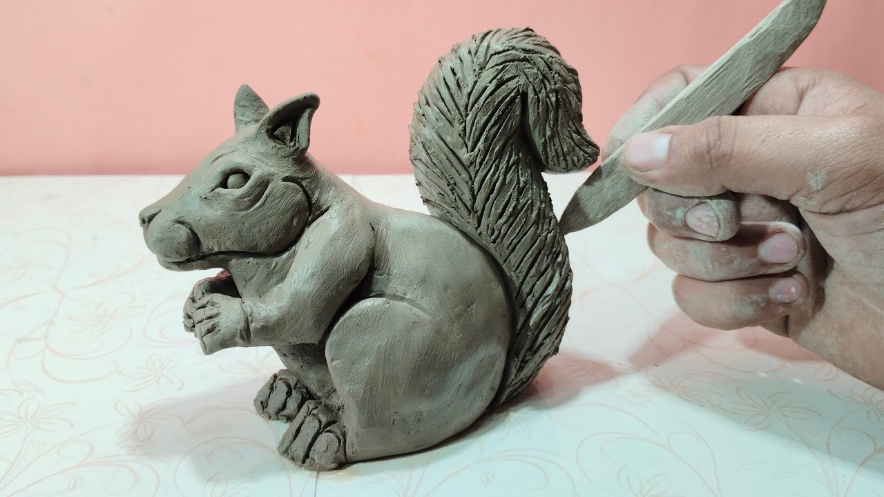 squirrel making | how to make squirrel with clay | diy : clay squirrel making #trending #squirrel