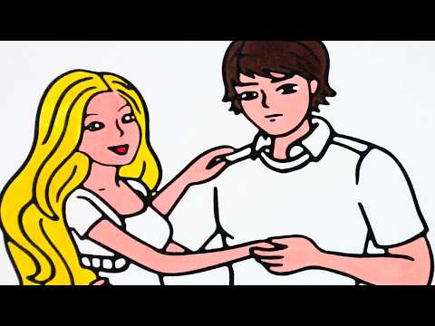 How to Draw Barbie and Ken | Coloring Pages For Girls | Art Colors for Kids