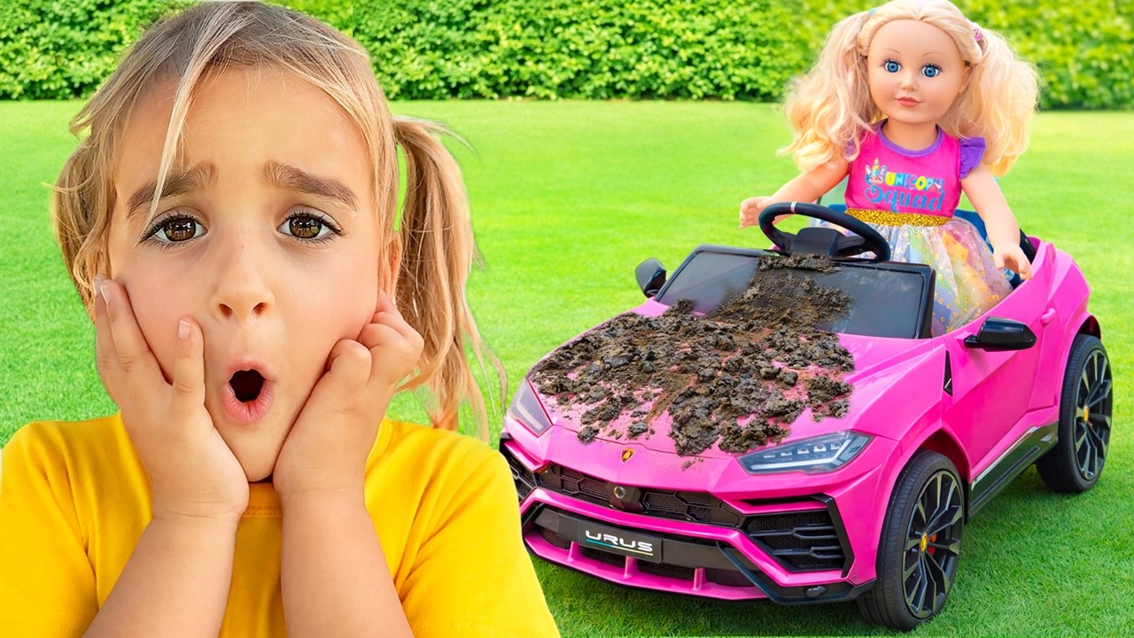 Alice Opens a Car Wash to Get a New Toy Car!