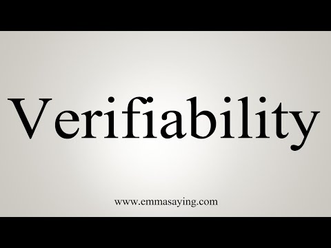 How To Say Verifiability