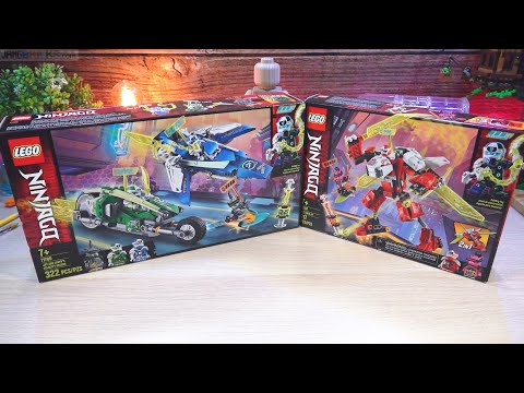 Pure builds: LEGO Ninjago Kai's Mech Jet, Jay & Lloyd's Velocity Racers 71707 + 71709 ASMR