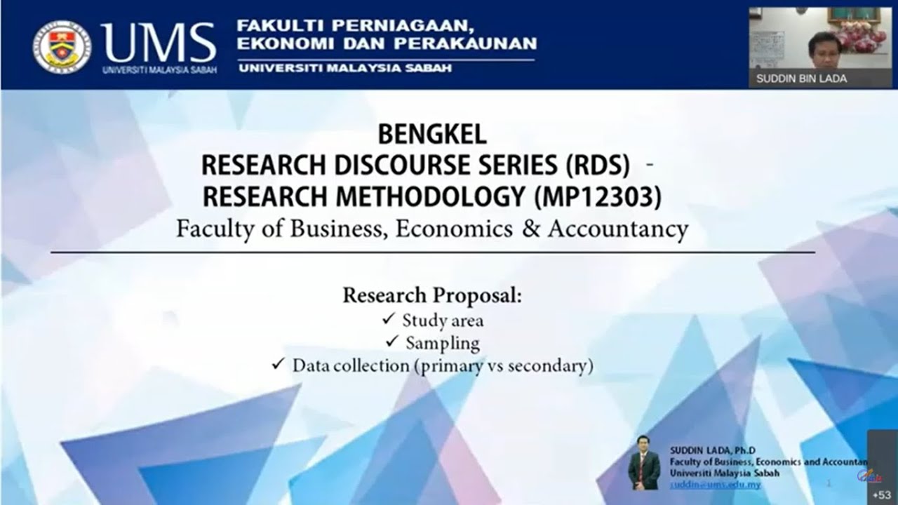 MP12303 RESEARCH METHODOLOGY |  STUDY AREA AND SAMPLING TECHNIQUES