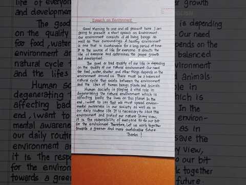 Speech on Environment ✍️ #shorts #speechonenvironment #speech