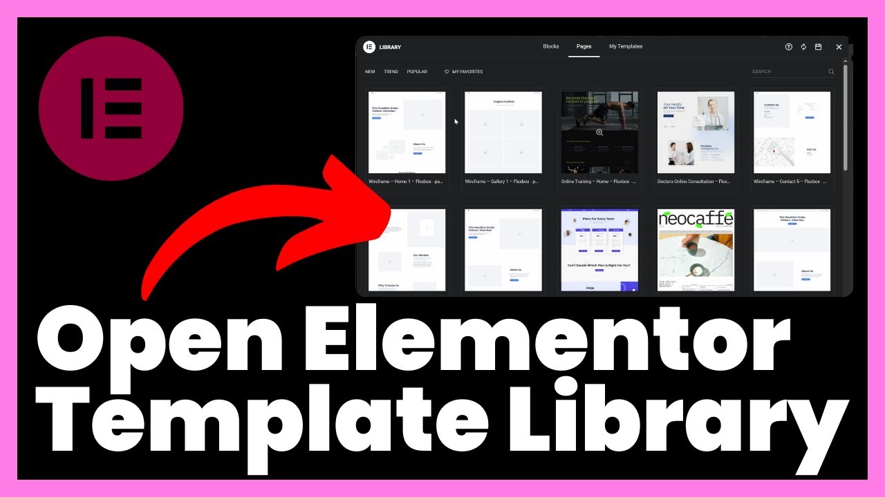 How to Open Elementor Template Library