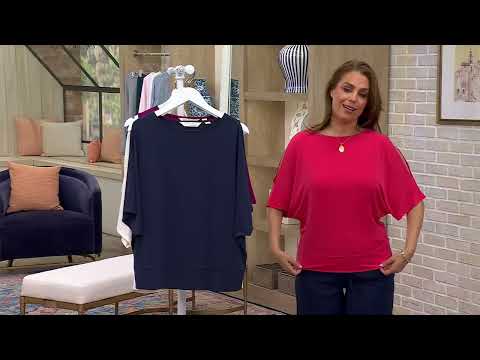 BEAUTIFUL by Lawrence Zarian The Gail Cold Shoulder Dolman Sleeve Top on QVC