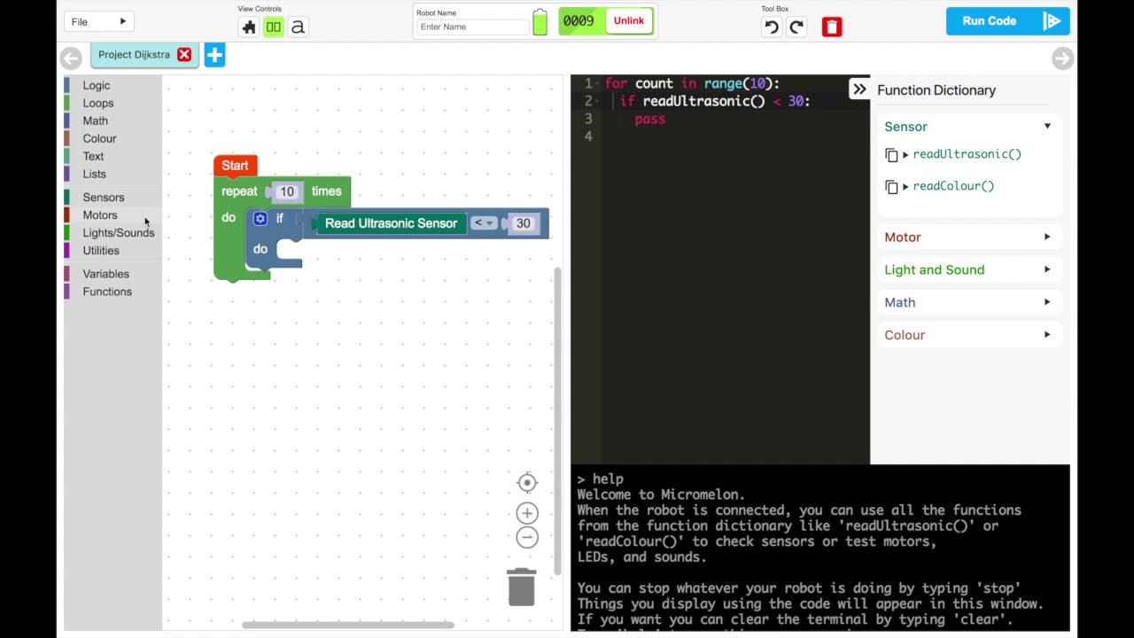 Micromelon Code to Blocks