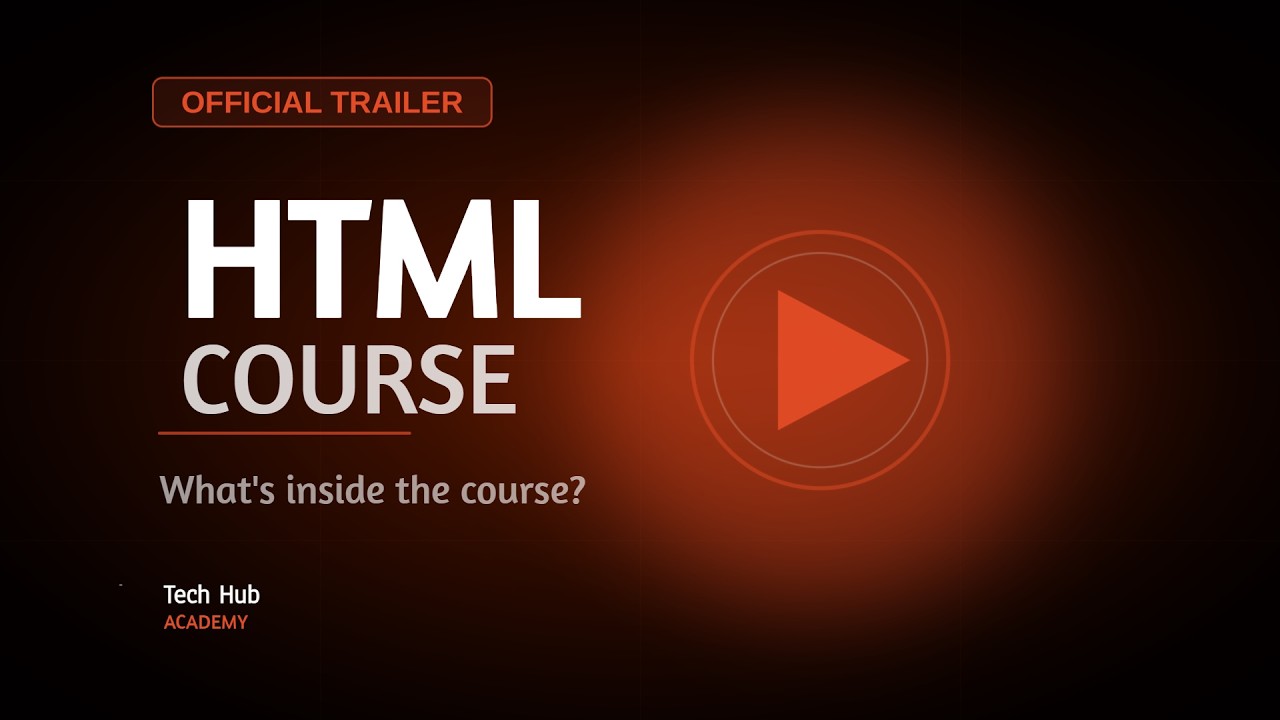 Hyper Text Markup Language(html) Course Official Trailer | HTML Course @tech_hub_academy