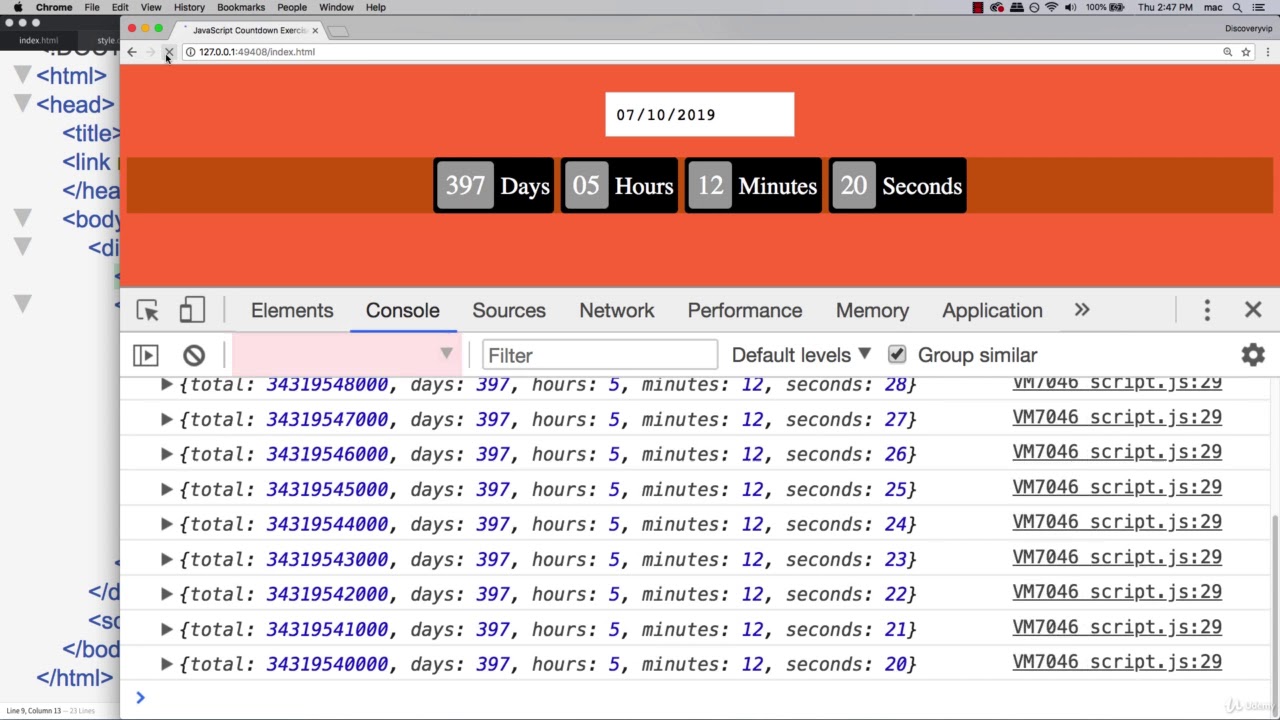 JavaScript Exercise Countdown Timer : Introduction JavaScript Countdown Timer Exercise