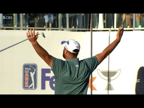 Jon Rahm’s electric birdie on 16 at TPC Scottsdale ⚡️