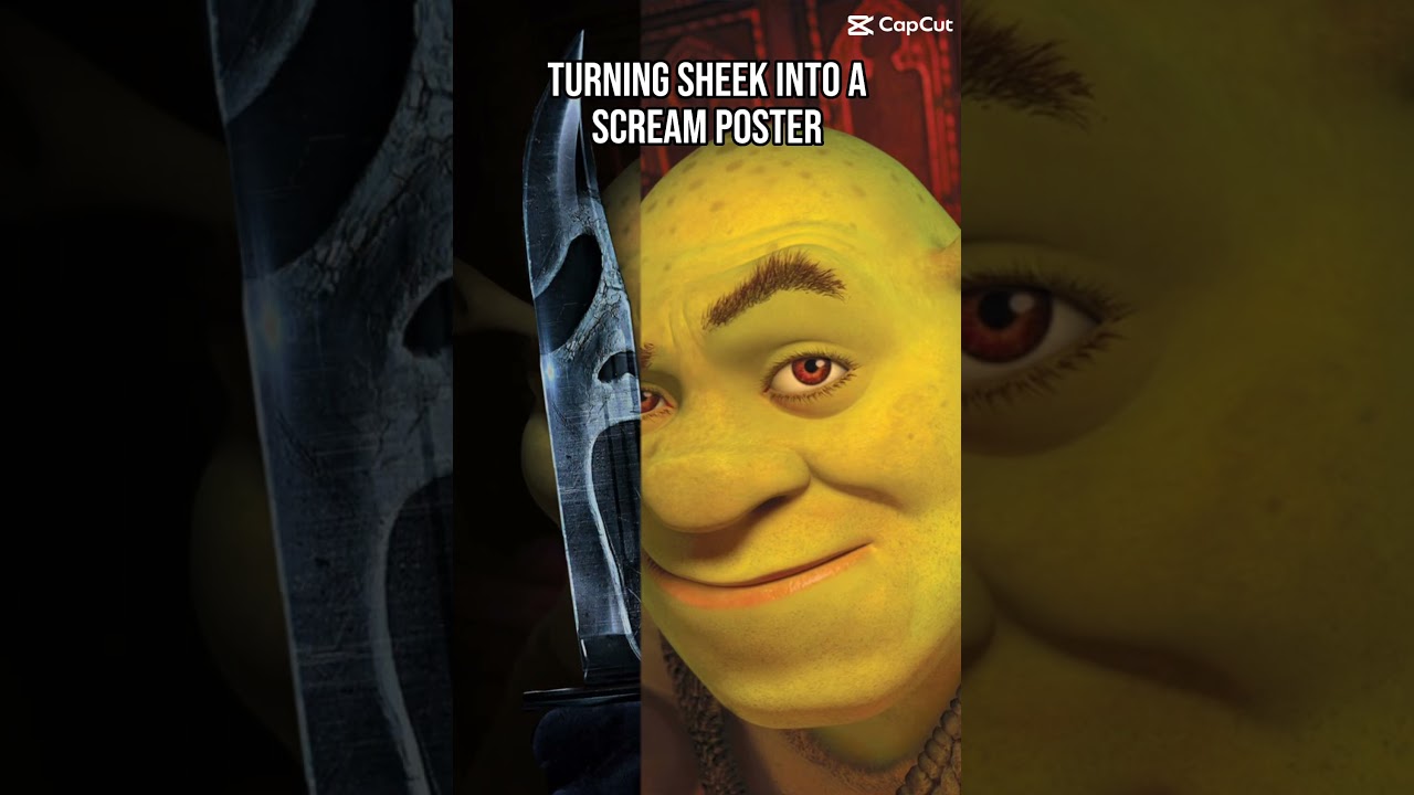Turning shrek into a scream poster