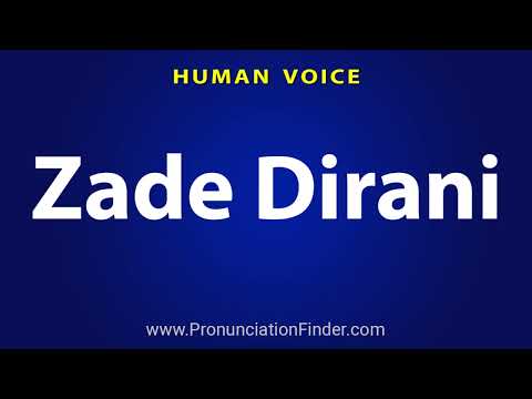 How To Pronounce Zade Dirani زيد ديراني