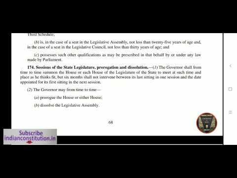 Article 174 of Indian Constitution