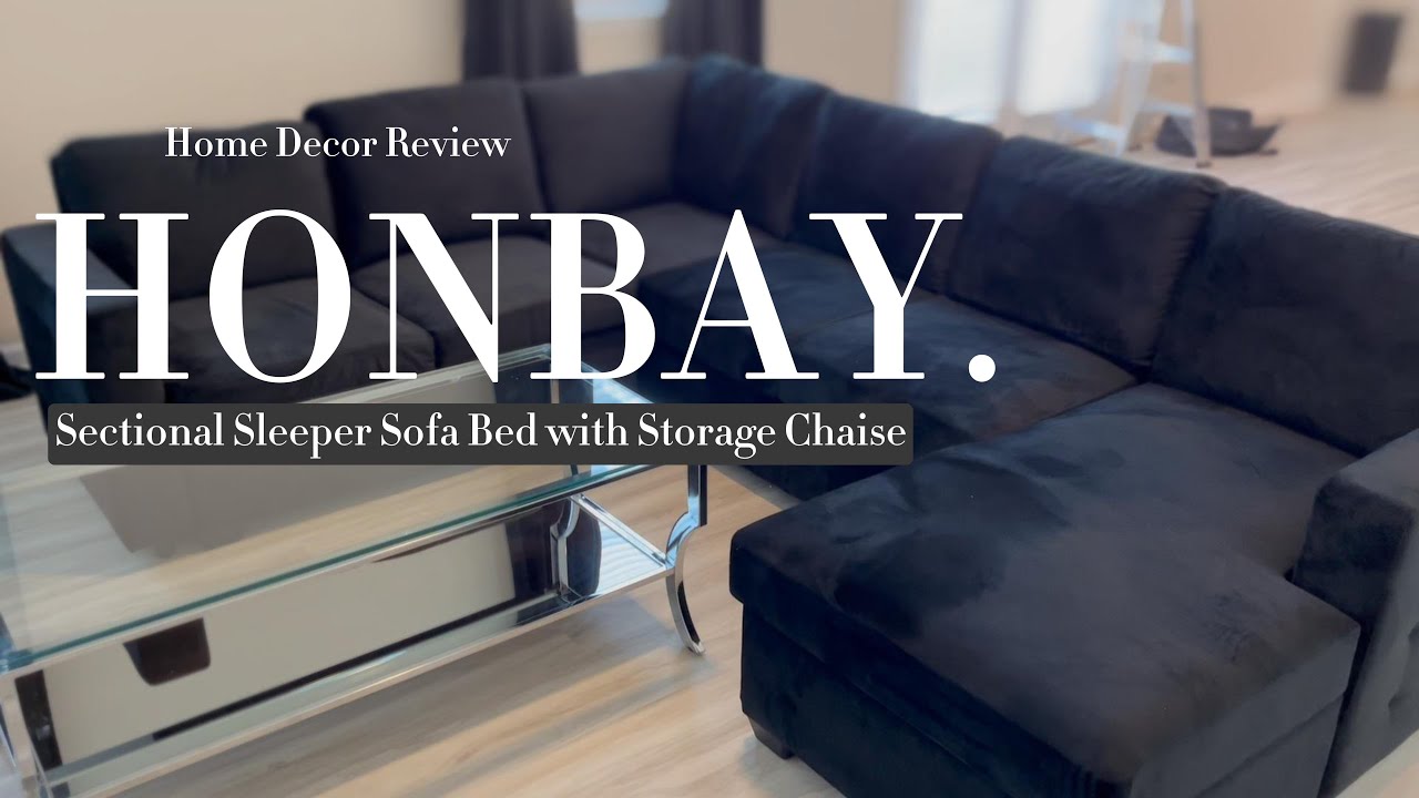 Transform Living: HONBAY Velvet Sleeper Sofa with Storage!