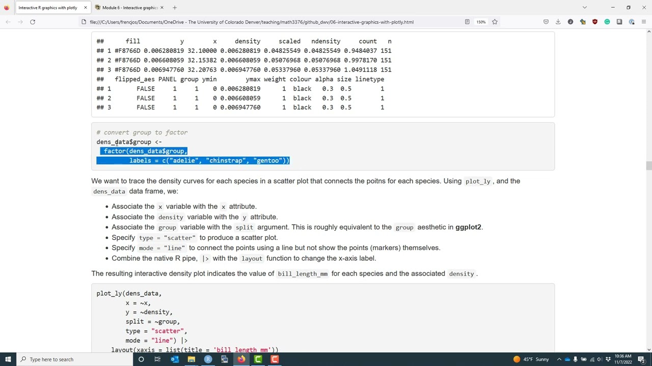 Creating interactive density plots in R