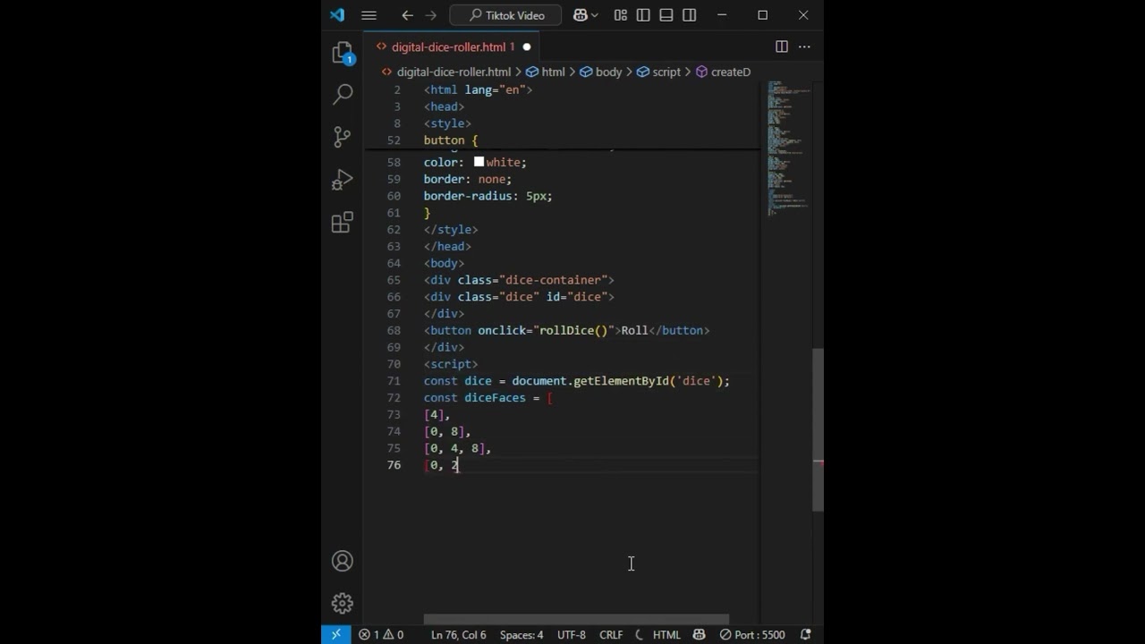 Digital Dice Roller | HTML CSS #umservicesofficial #javascript #coding #developer