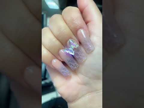 ACRYLIC NAILS | DIOR LOGO | LONG NAILS | BUTTERFLY | NAIL CHARMS | BEGINNER NAIL TECH | PURPLE