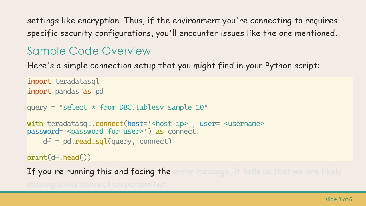 How to Fix Error Connecting to Teradata Using Python