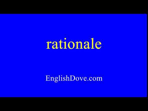 How to pronounce rationale in American English.