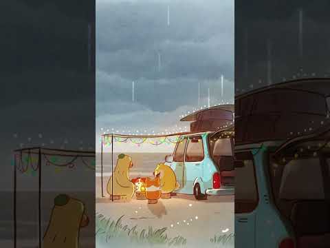 Relaxing amidst the sea and rain